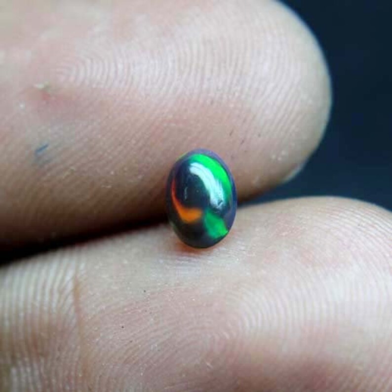 3x5 Mm Black Opal-natural Black Ethiopian Fire Opal-black - Etsy