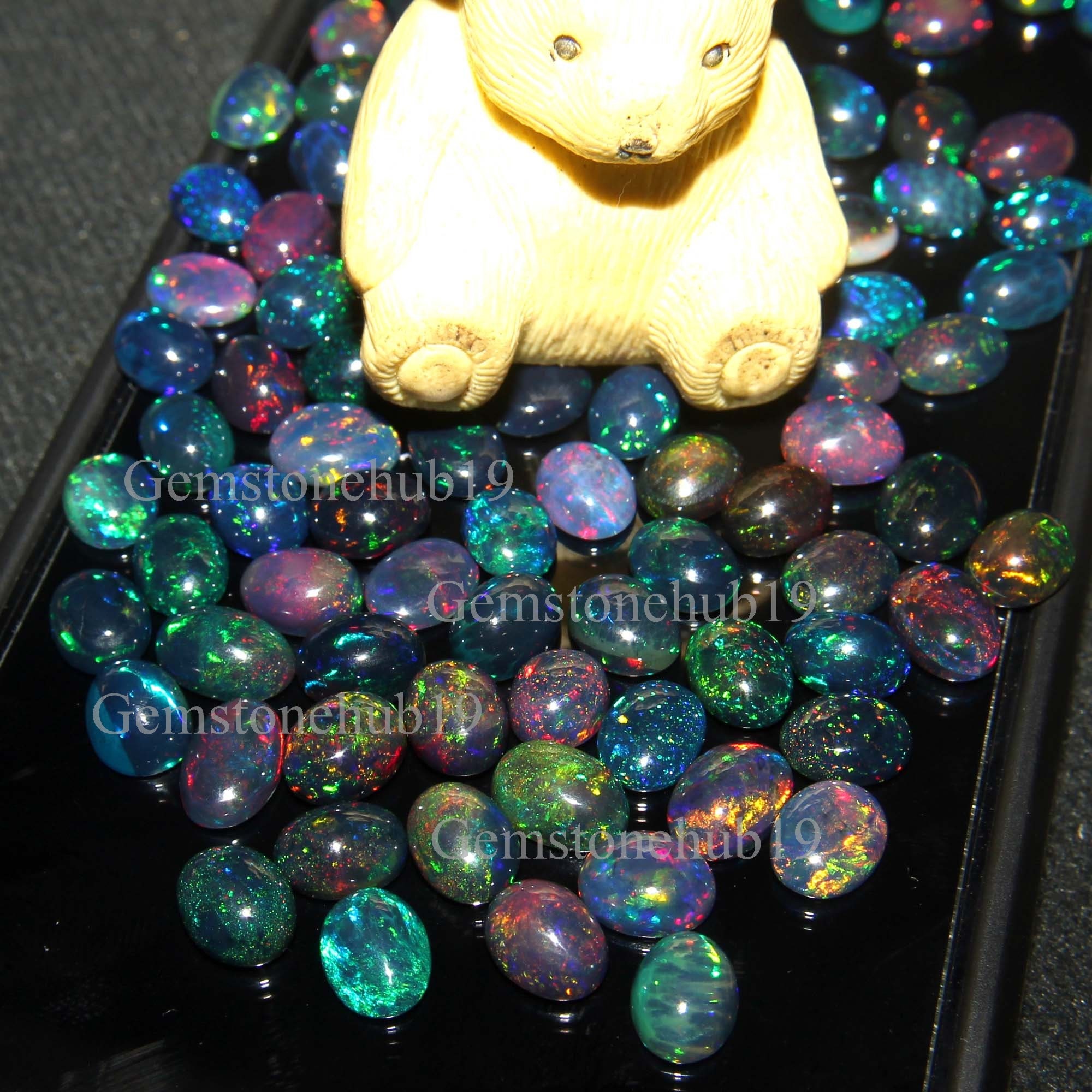 200 Pieces Black Opal Lot,natural Ethiopian Black Opal,3x5 MM Multi ...
