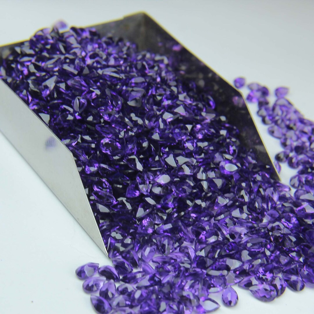 6x4mm, Natural Amethyst Gemstone - Amethyst Pear Lot- Calibrated ...