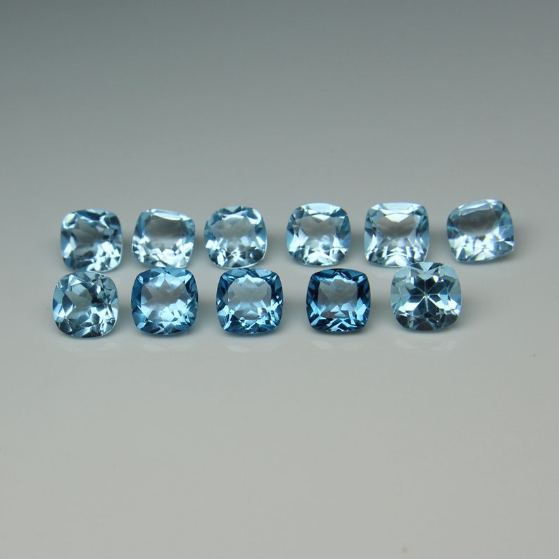 7x7mm Natural Blue Topaz Swiss Blue Topaz Blue Topaz | Etsy