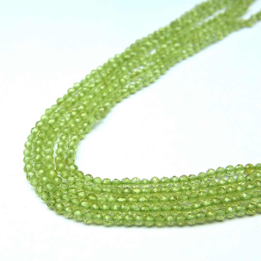 Natural Peridot Faceted Roundel Beads-august Birthstone Beads-drilled ...