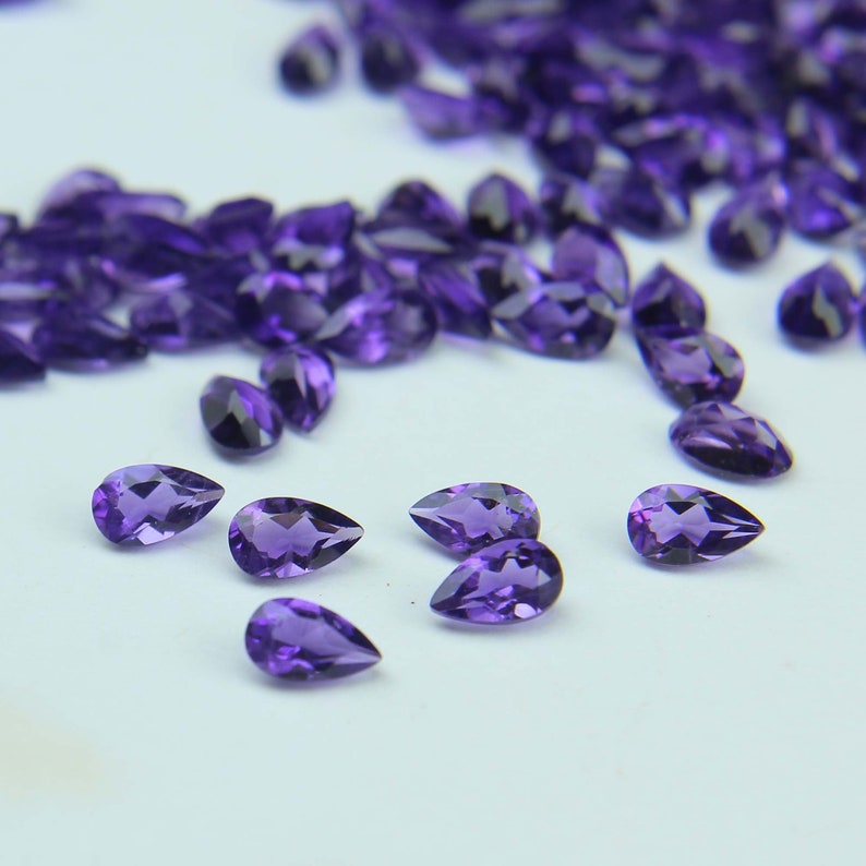 6x4mm Natural Amethyst Gemstone Amethyst Pear Lot - Etsy