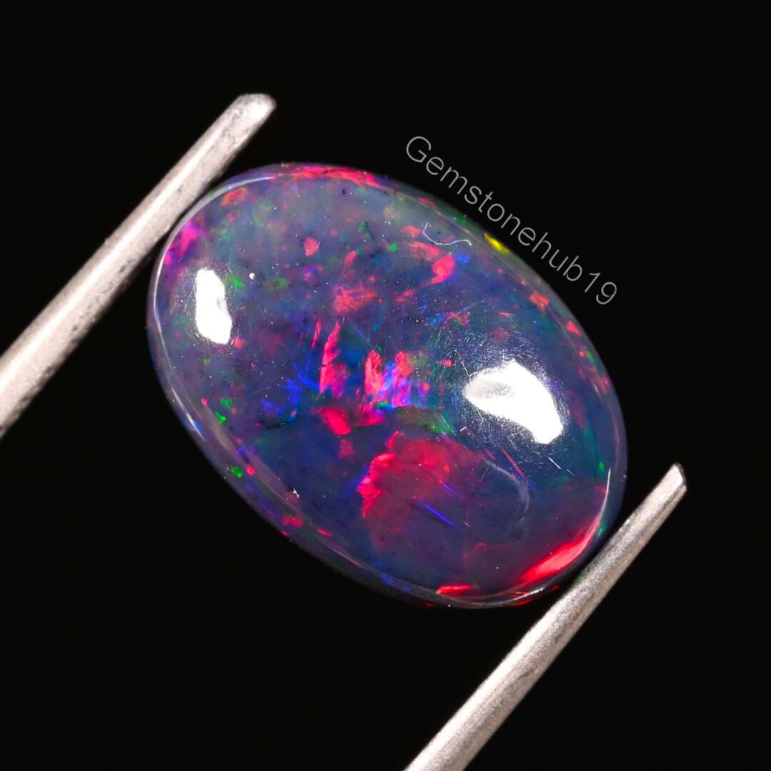 Opal Cabochon,ethiopian Black Opal,jewelry Making Gemstone,multi Fire ...