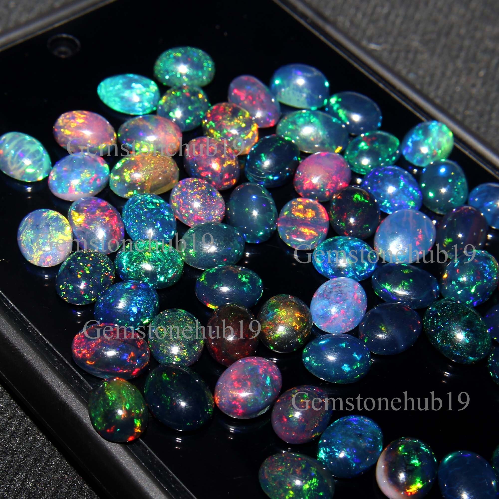 200 Pieces Black Opal Lot,natural Ethiopian Black Opal,3x5 MM Multi ...