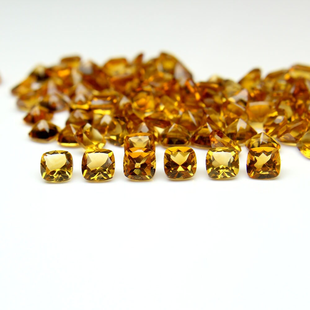5x5mm Natural Yellow Citrine Stone Citrine Gemstone | Etsy