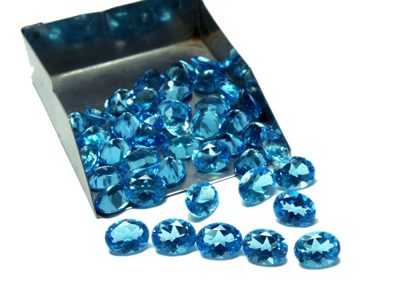 7x5mm Natural Blue Topaz Swiss Blue Topaz Blue Topaz - Etsy