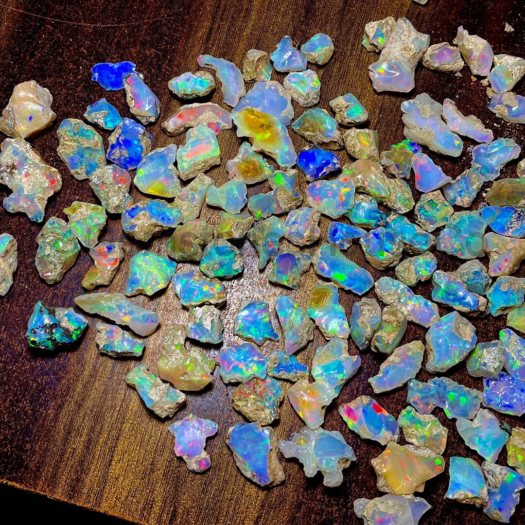100 Pcs, Dry Opal Rough Lot AAA Grade Ethiopian Welo Opal Raw Crystal ...