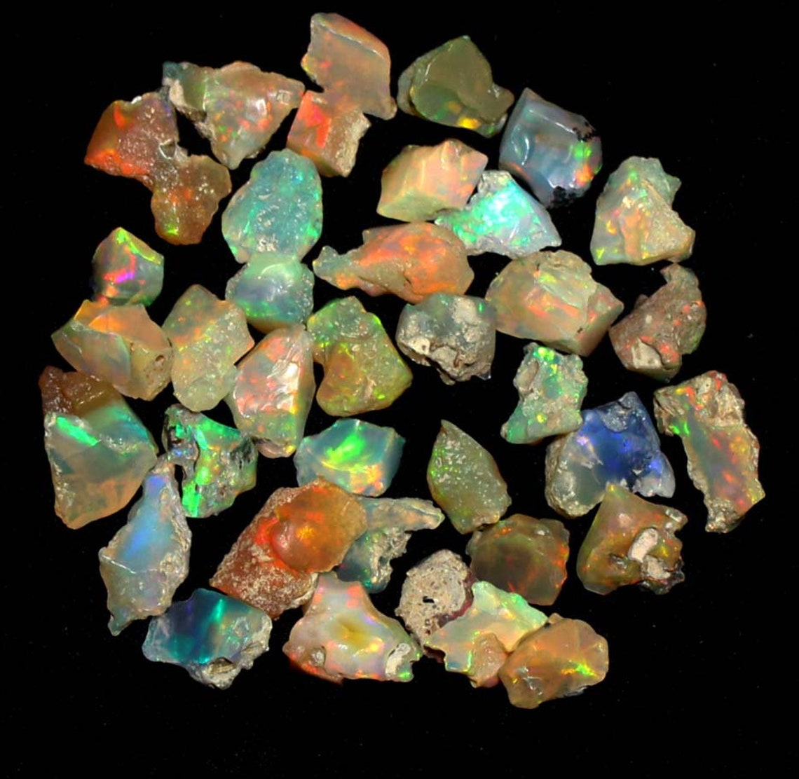 15-10 Mm Natural Ethiopian Multi Fire Opal Rough-october - Etsy