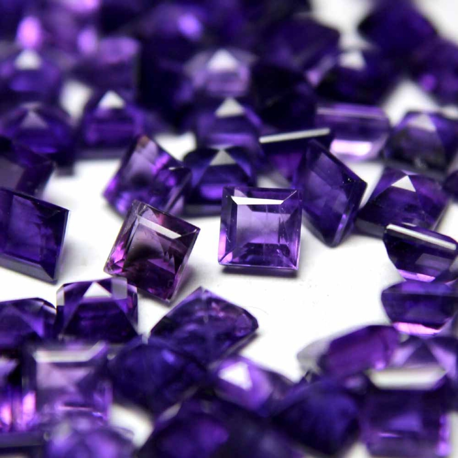 10x10 Mm Natural Amethyst Gemstone-amethyst Square | Etsy