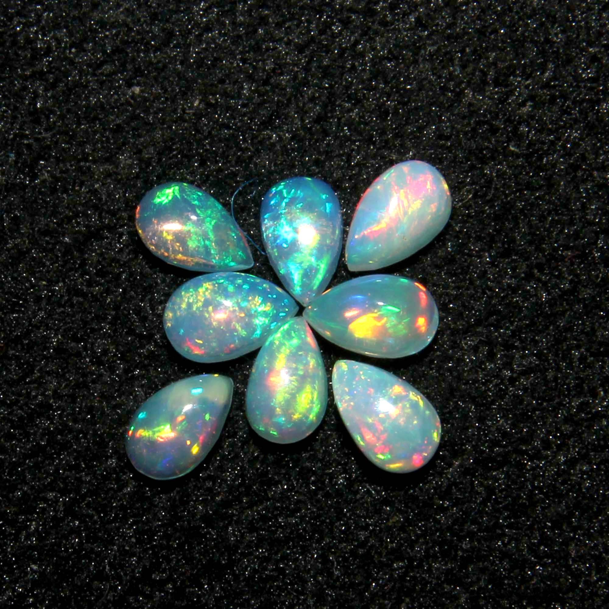 4x5 mm Natural Ethiopian Multi Fire Opal Pear Cabochon | Etsy