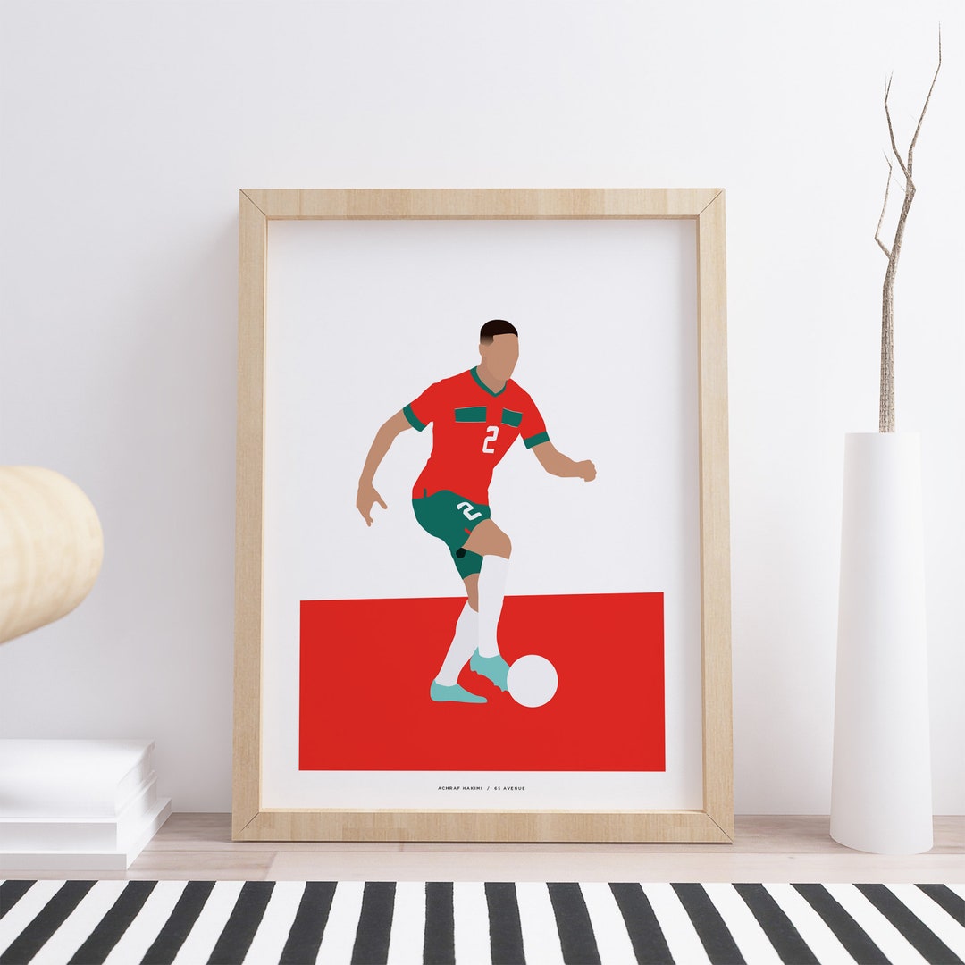 Achraf Hakimi Morocco Soccer. Poster, Poster, Print - Etsy