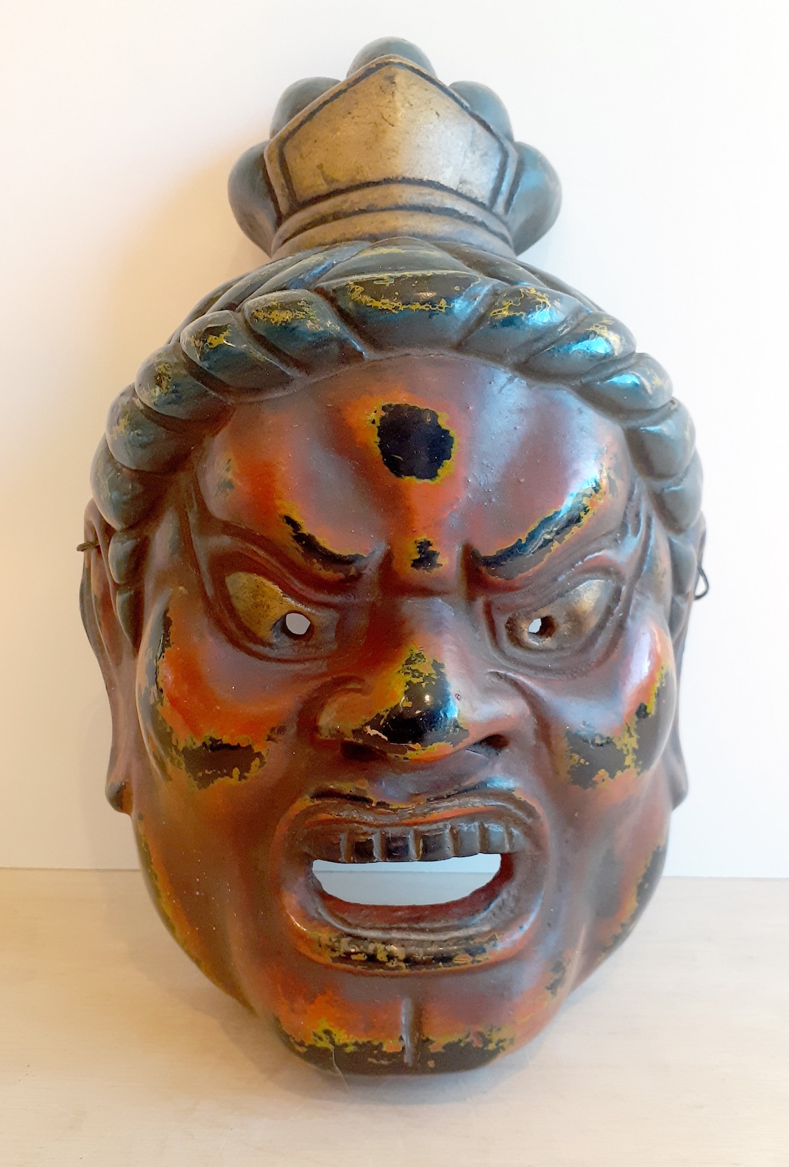 Japanese Carved Wood and Lacquer Gigaku Mask Nio - Etsy