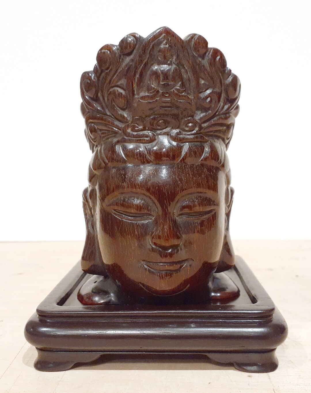 Qing Chinese Carved Oxhorn Buddha Head - Etsy