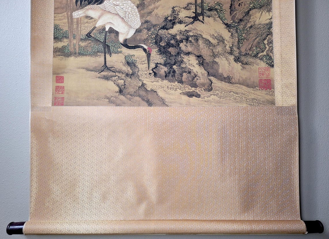 Chinese Huaniao Scroll - Etsy