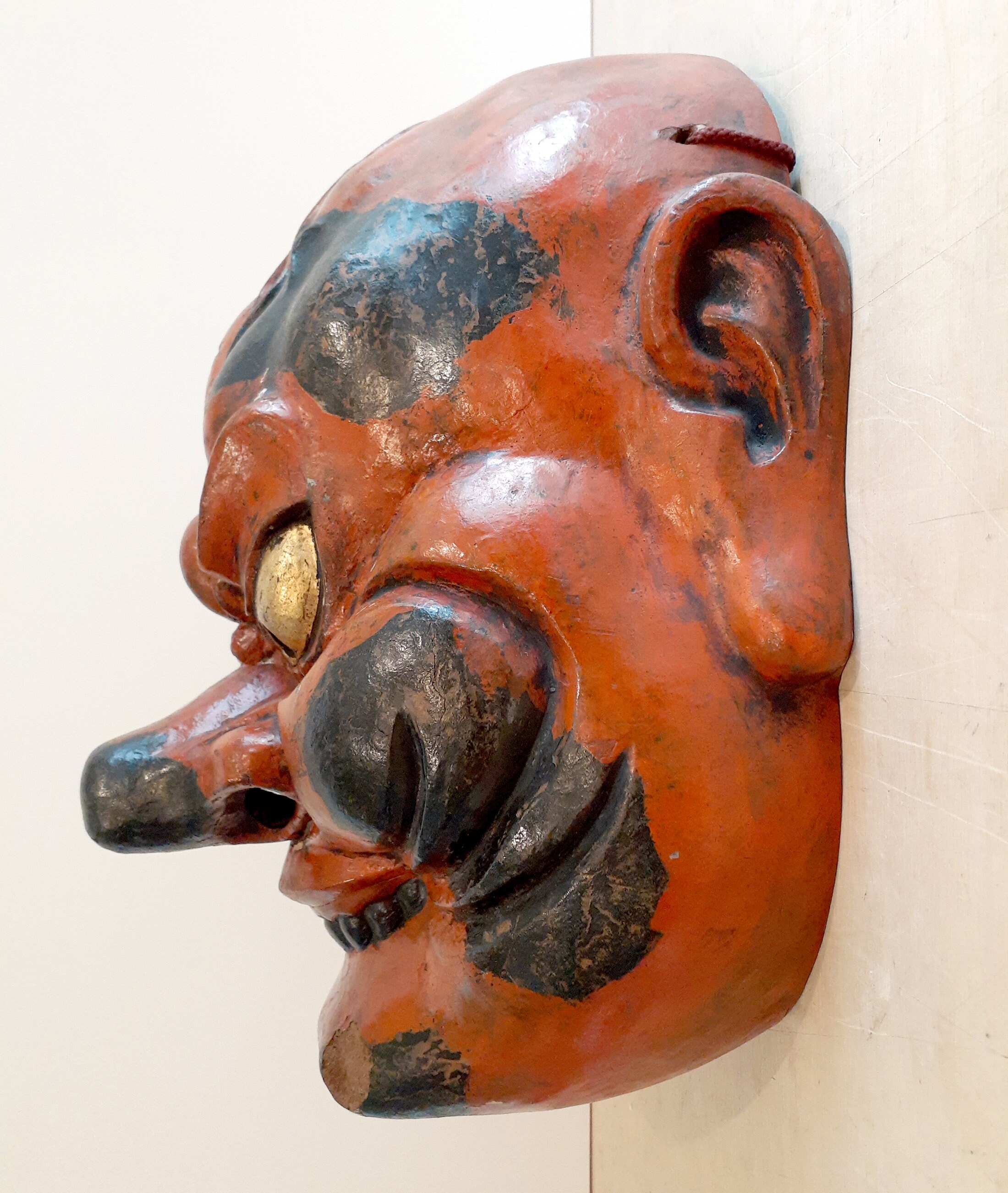 Large Japanese Papier Mache and Lacquer Gigaku Rikishi Mask - Etsy