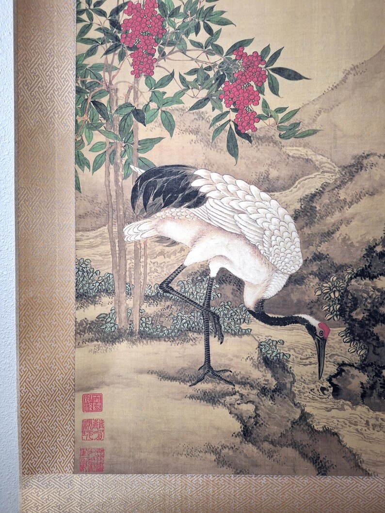 Chinese Huaniao Scroll - Etsy