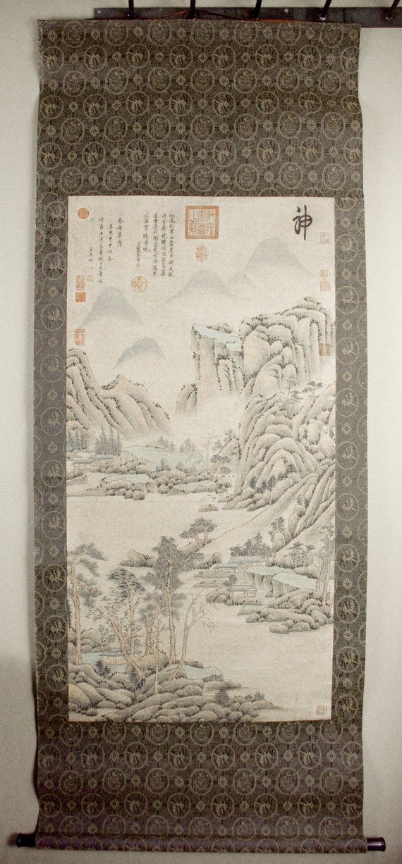Chinese Landscape Scroll - Etsy
