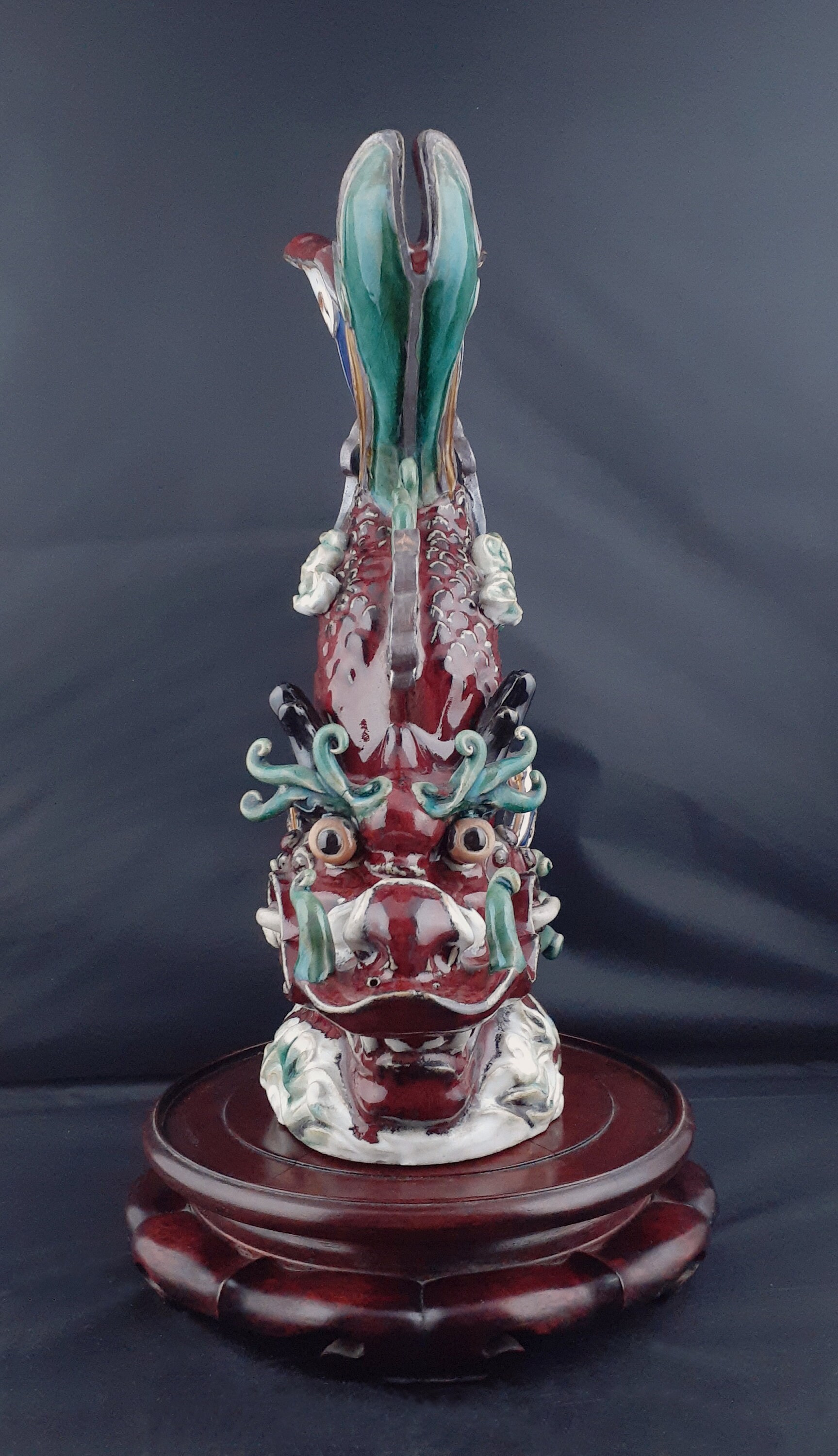 Chinese Shiwan Yao Ocean Carp Dragon Statue. - Etsy