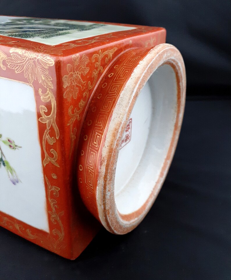 Chinese Porcelain Insect and Flower Cong Vase - Etsy