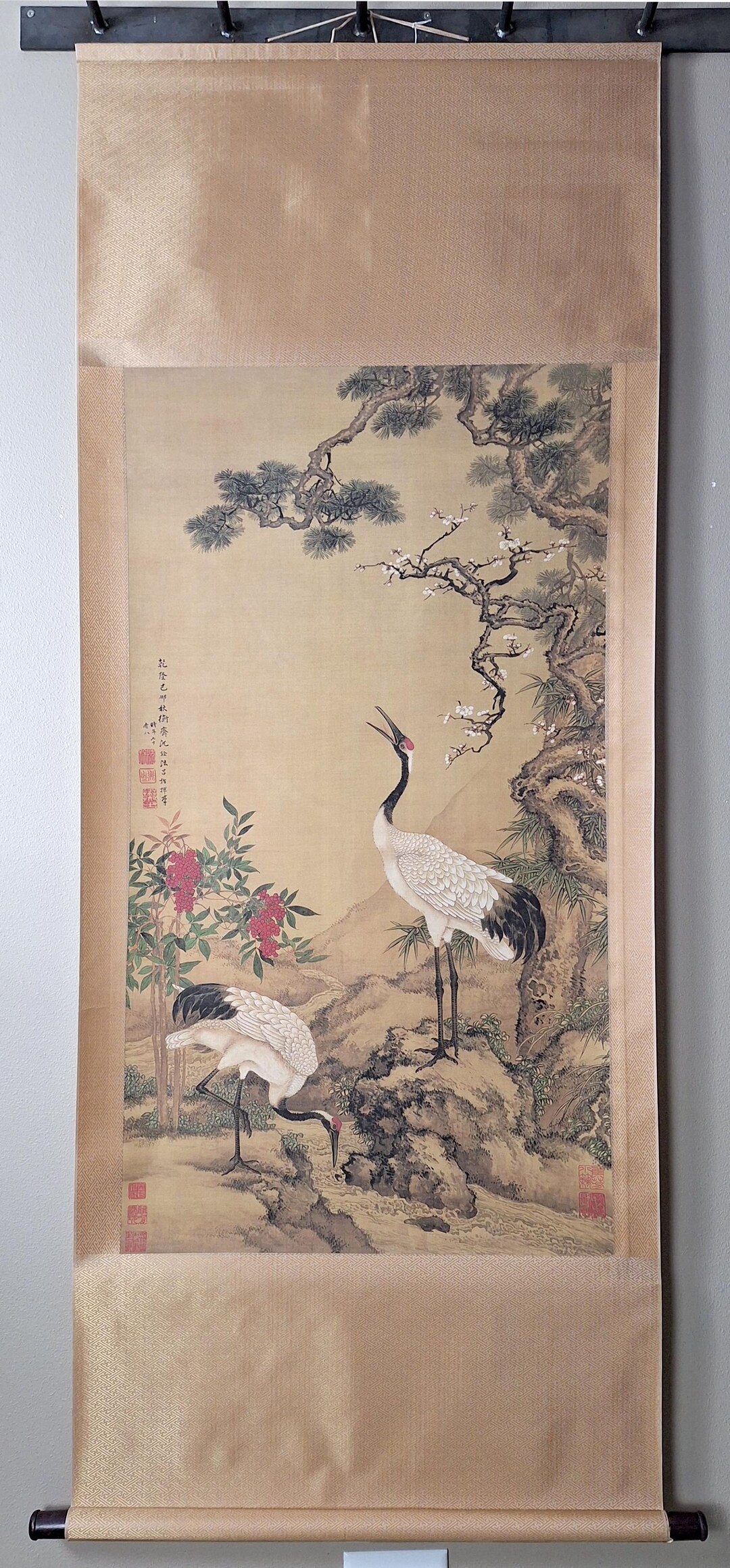 Chinese Huaniao Scroll - Etsy