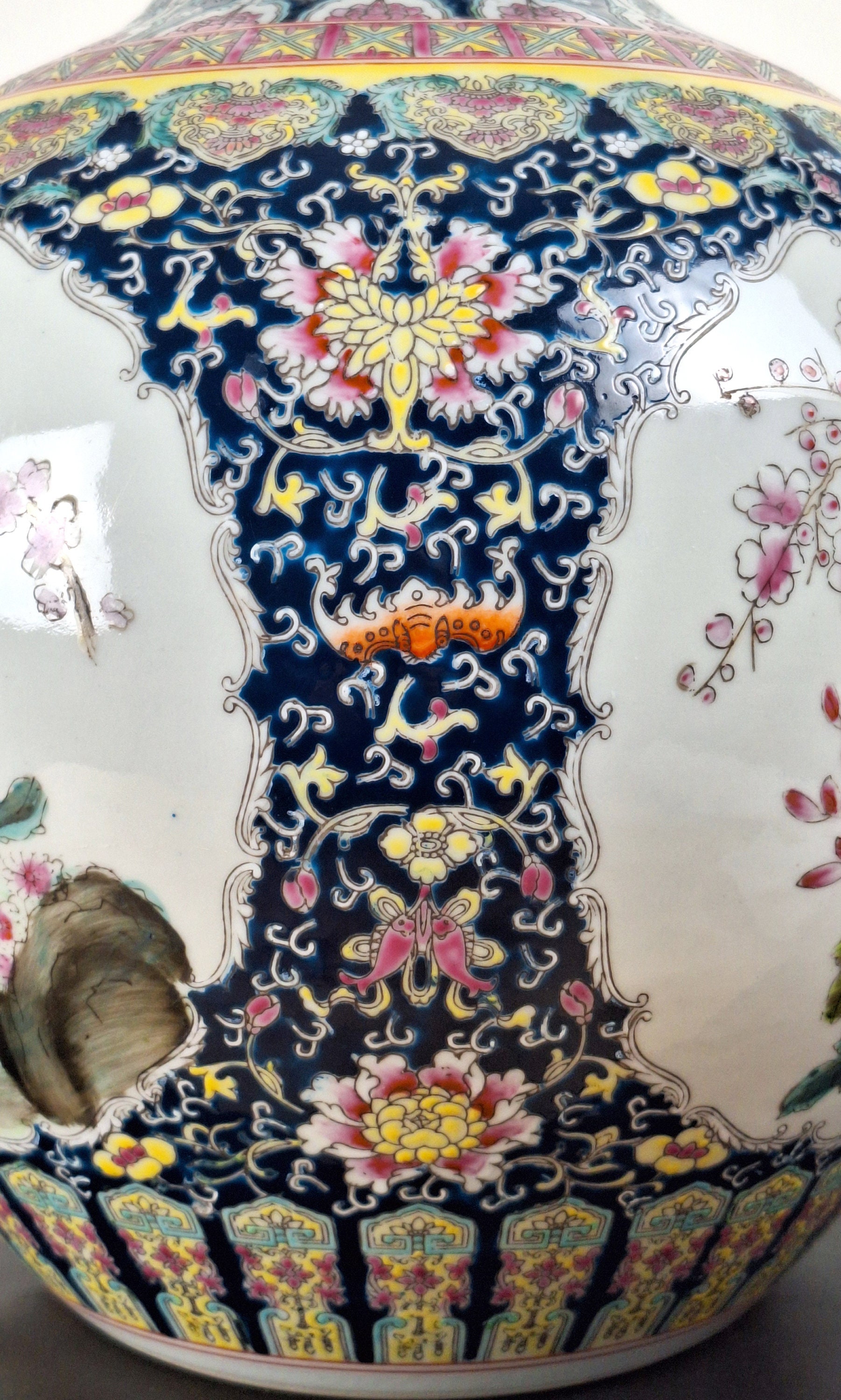 Large Chinese Porcelain Huaniao Tianqiuping - Etsy