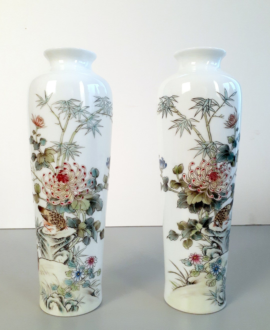 Chinese Porcelain Huaniao Tongping Pair - Etsy