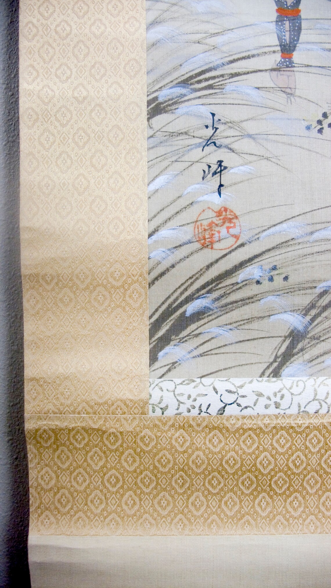 Japanese Scroll of a Mounted Samurai and Attendant - Etsy