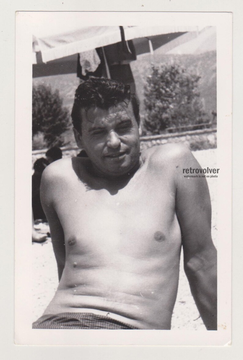 Affectionate Handsome Young Man Shirtless Unusual Bulge Trunks Gay Int 7570