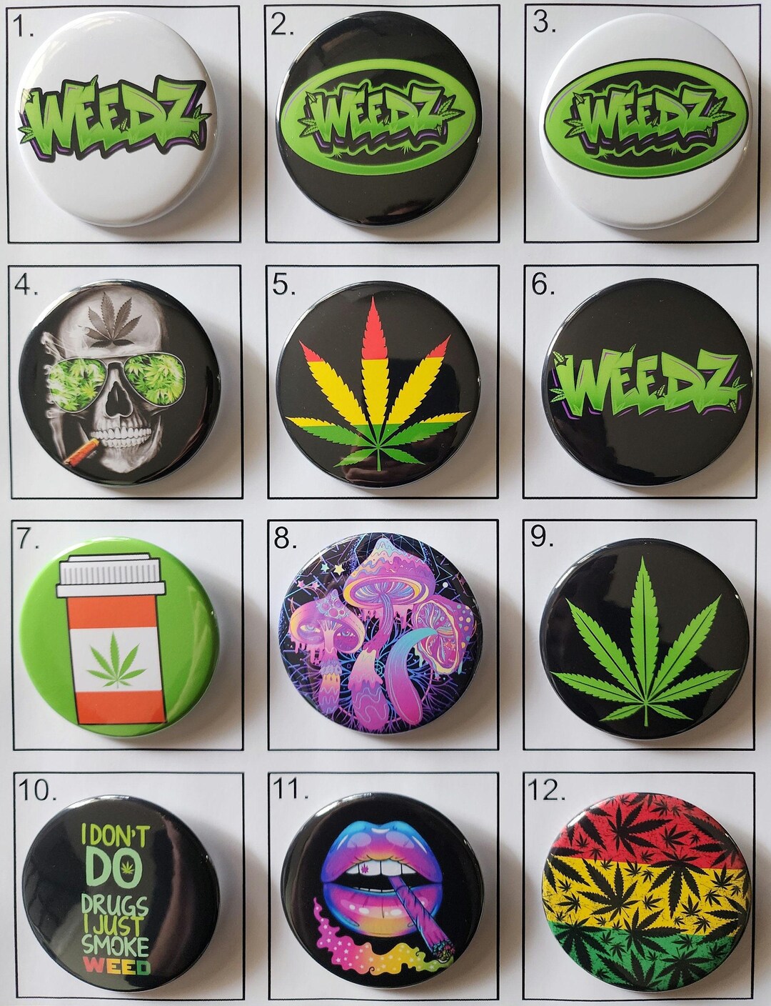 Weed / 420 Pinback Buttons - Etsy