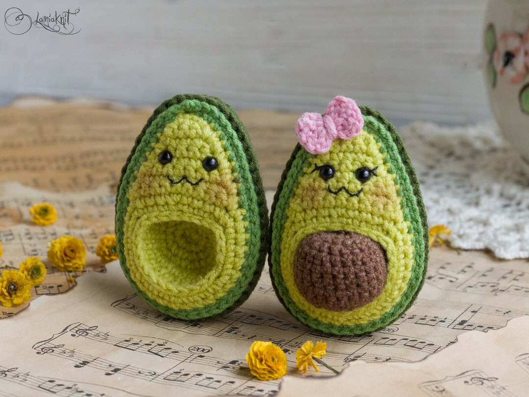 Mini abacate brinquedo crochê padrão diy estou grávida amigurumi crochê ...