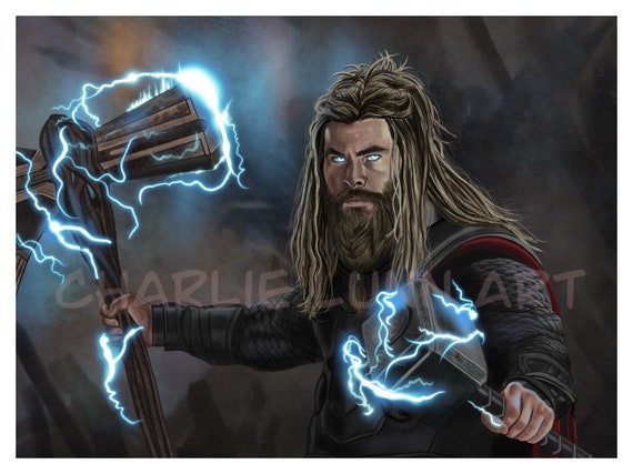 Thor Endgame Digital Art Print | Etsy