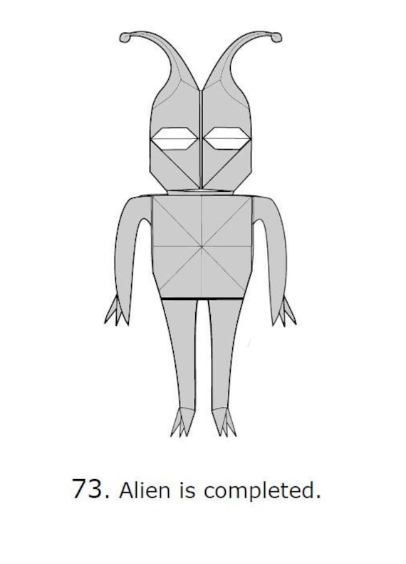 Step by Step Instructions for Origami Alien by Damian Malicki | Etsy