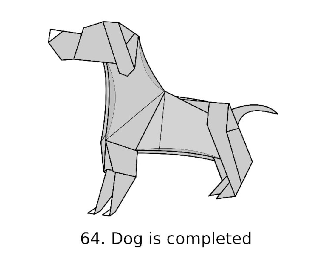 Step by Step Instructions for Origami Dog by Damian Malicki - Etsy