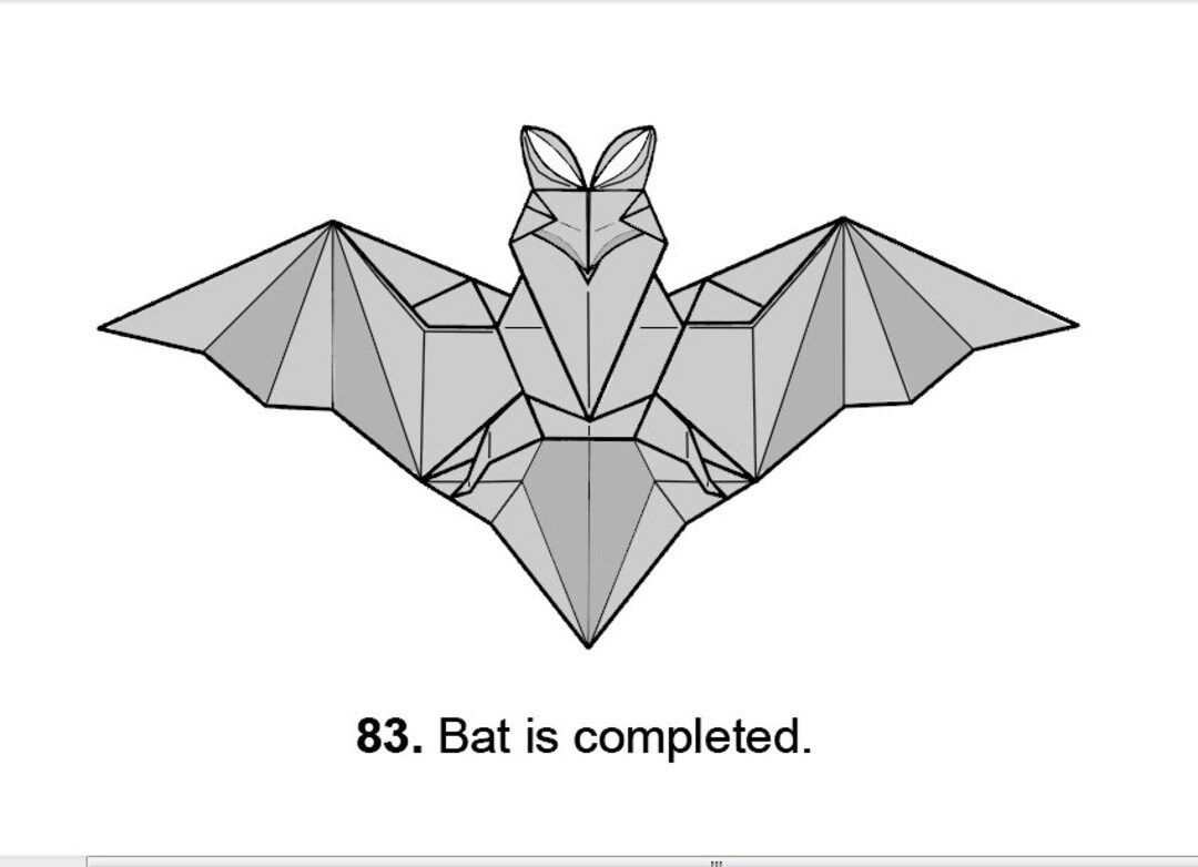 Step by Step Instructions for Origami Bat by Damian Malicki - Etsy