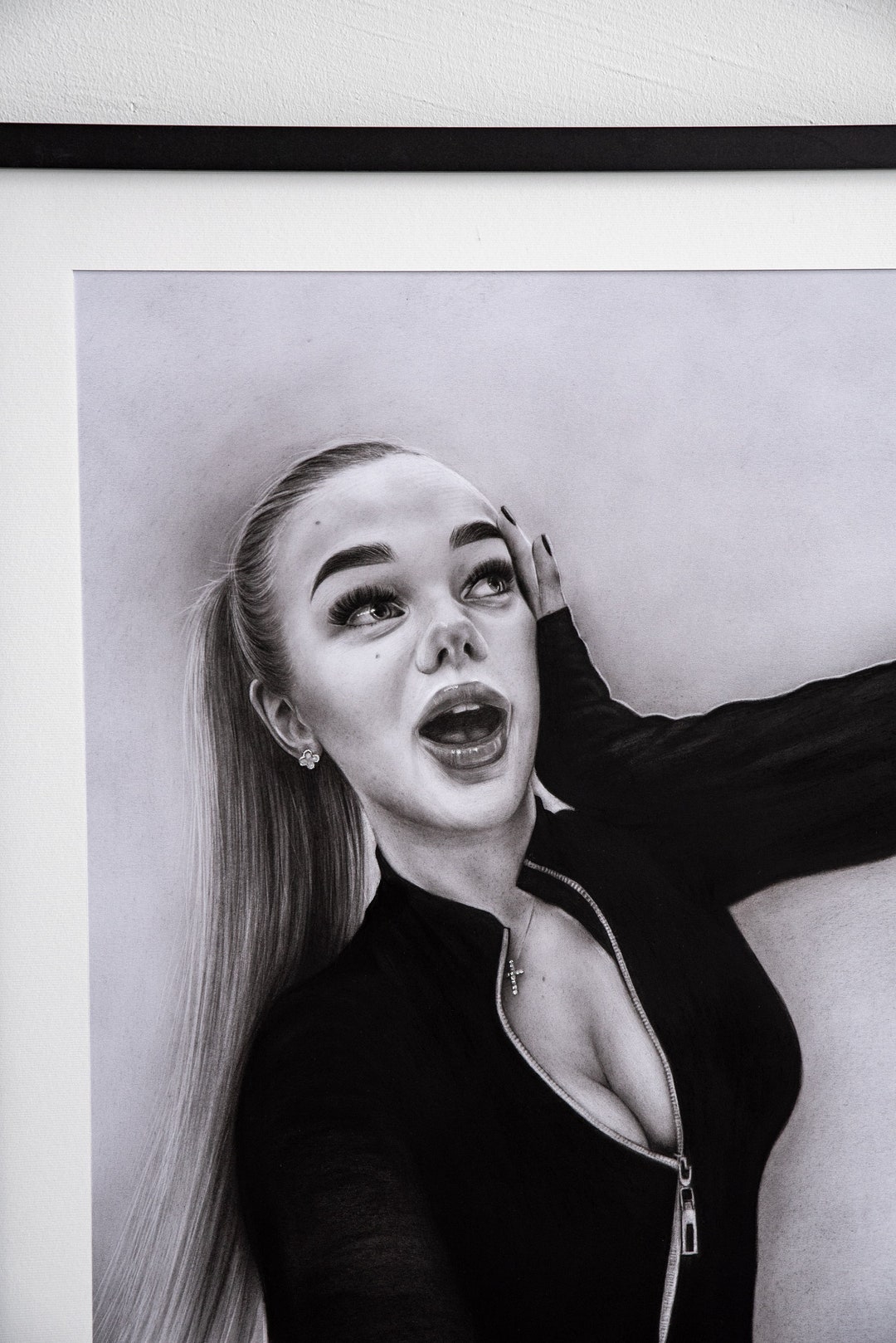 Female Art Portrait, Original Graphite Drawing, Pencil Custom Drawing ...