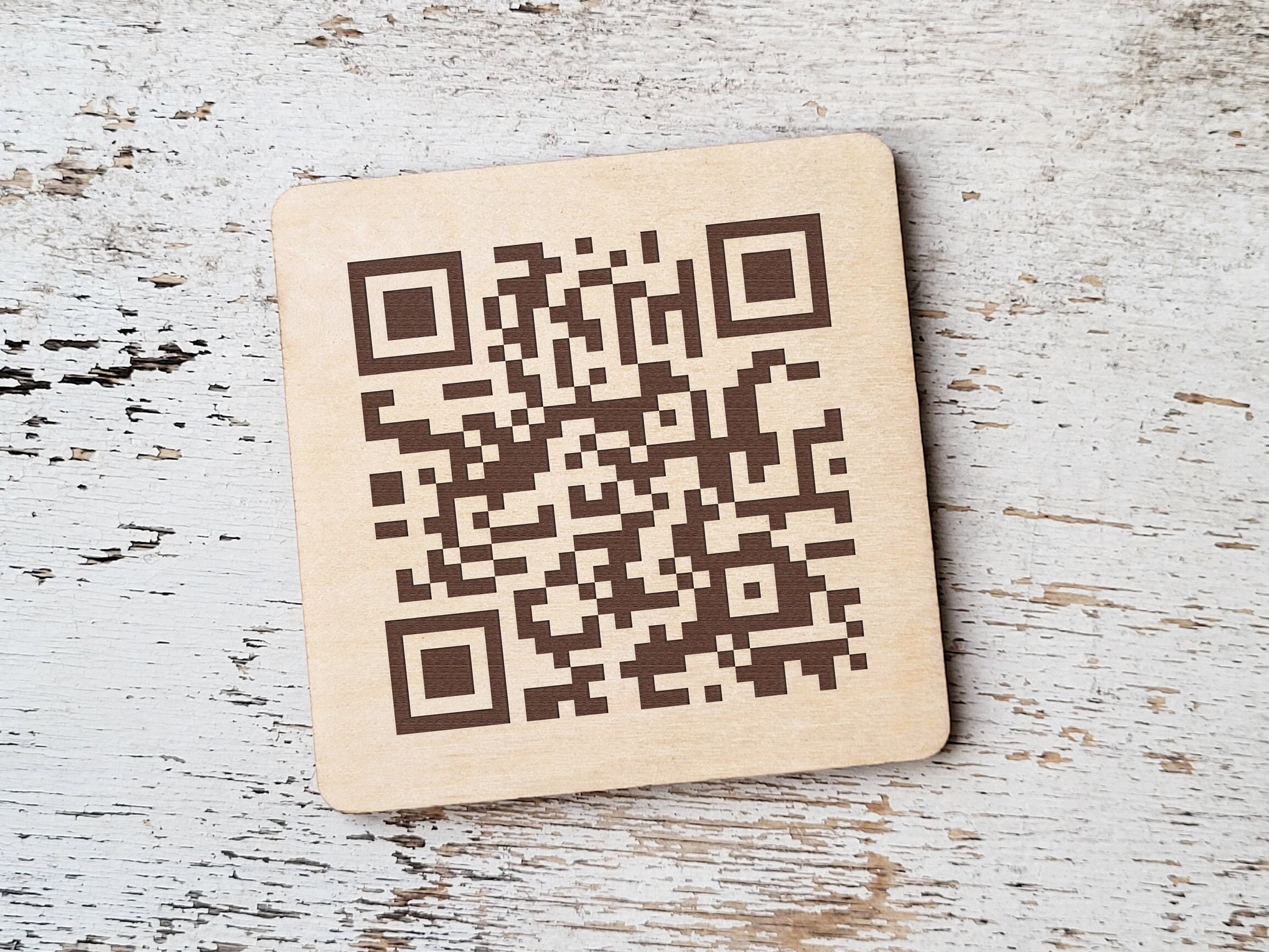Custom QR Code Sign / Engraved Qr Code Coaster / QR Menu / Menu Sign ...