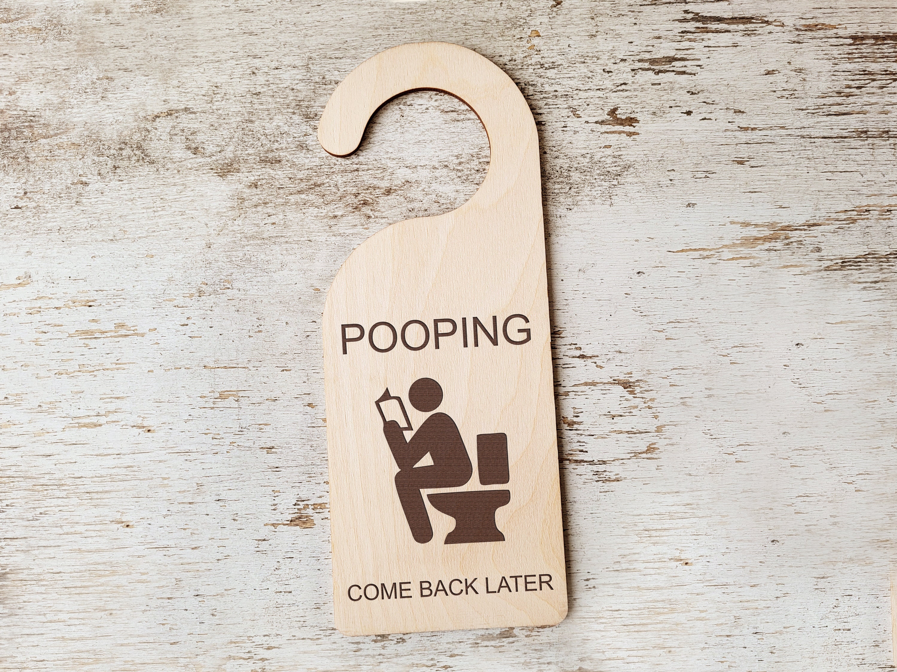 Pooping Sign / Please Do Not Disturb / Pooping in Session / Custom Door ...