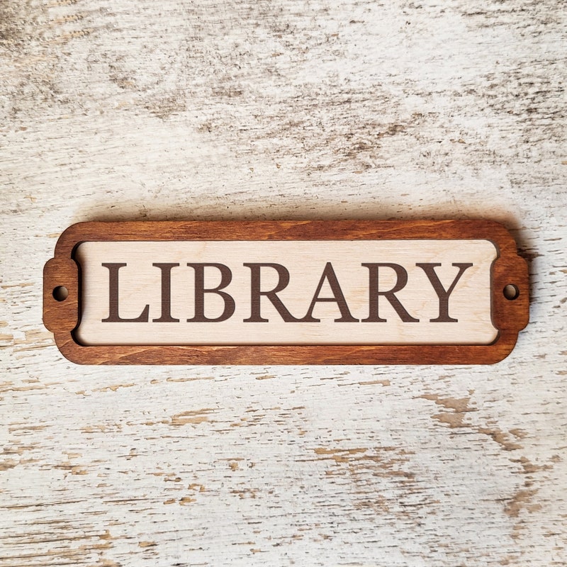 Library Sign - Etsy