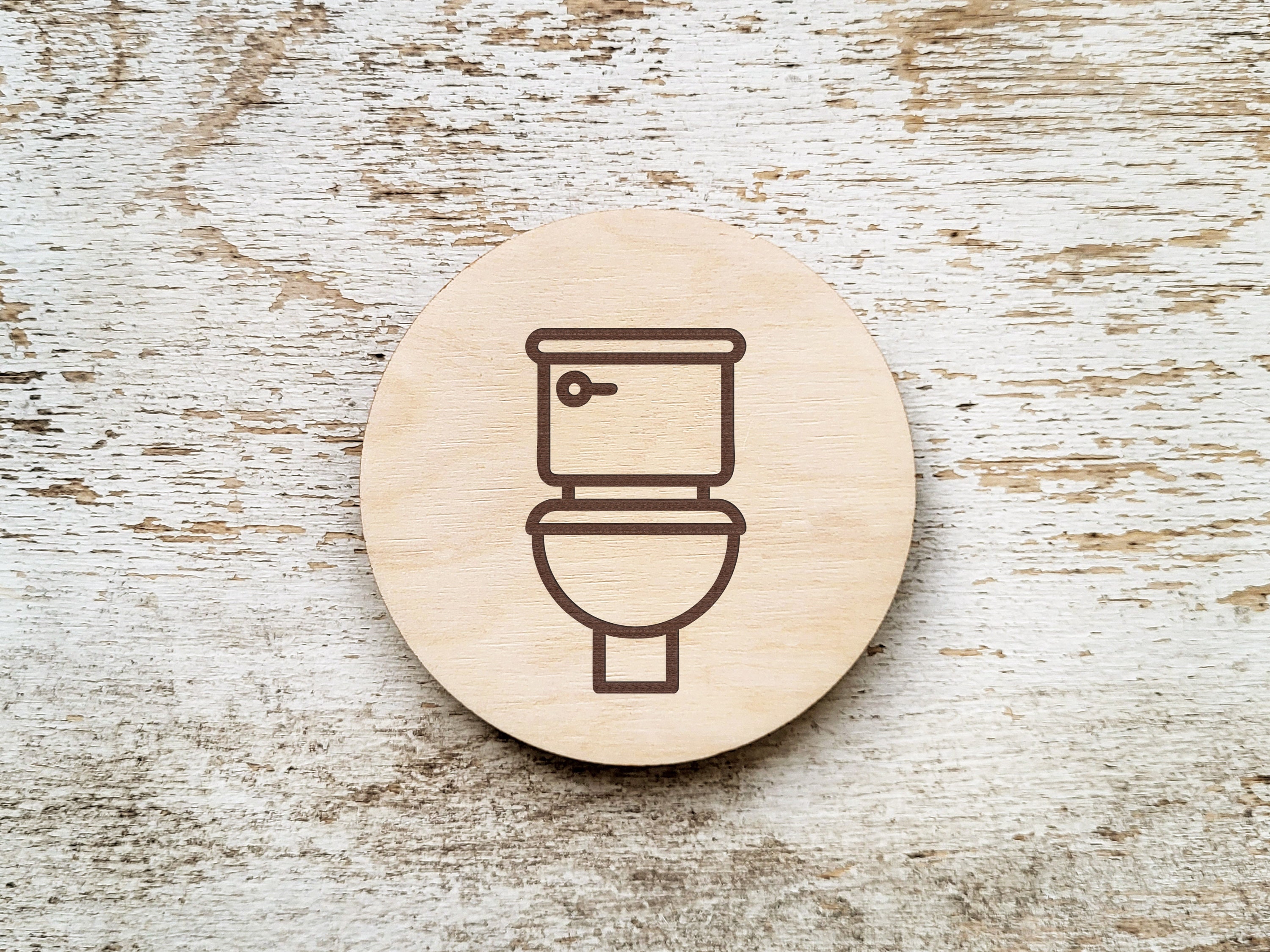 Unisex Toilet Door Sign / WC Sign / Restroom Door Sign / Toilet Plaque ...