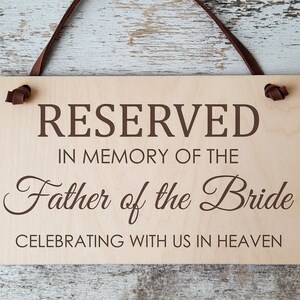 Wedding Memorial Sign - Reserved in Loving Memory, Reserved Memorial ...
