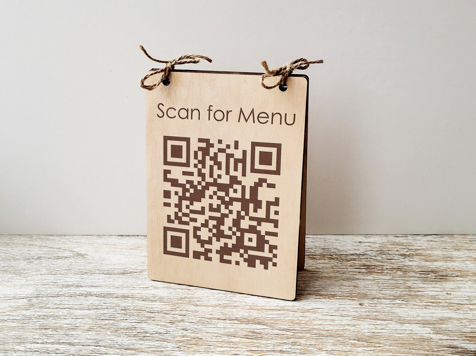 Custom QR Code Sign / QR Code Menu Sign / Engraved Qr Table Stand / QR ...