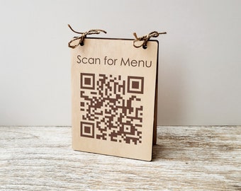 Table QR Code Sign QR Code Stand Tabletop Sign Small Bussiness Qr Code ...