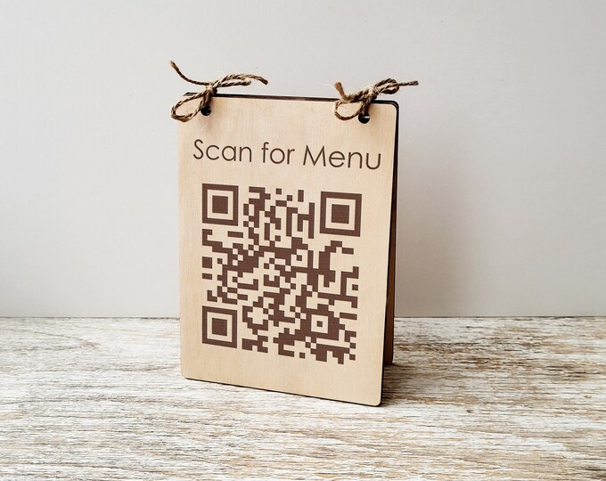 Custom Qr Code Sign Qr Code Tabletop Sign Restaurant QR Code Menu ...