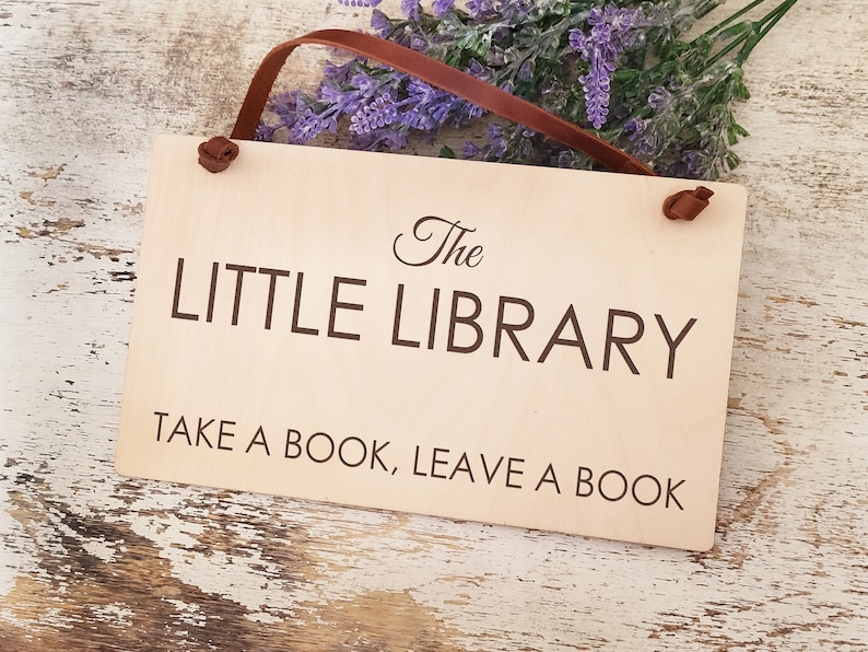 Little Library Sign, Library Decor, Library Sign, Take a Book Leave a ...