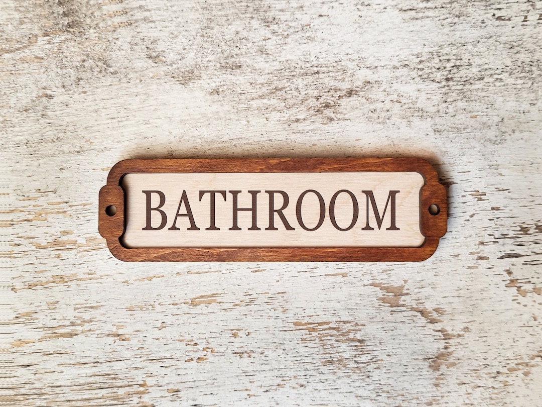 Bathroom Door Sign / Private Entry Signage / Vintage Toilet Sign / Do ...