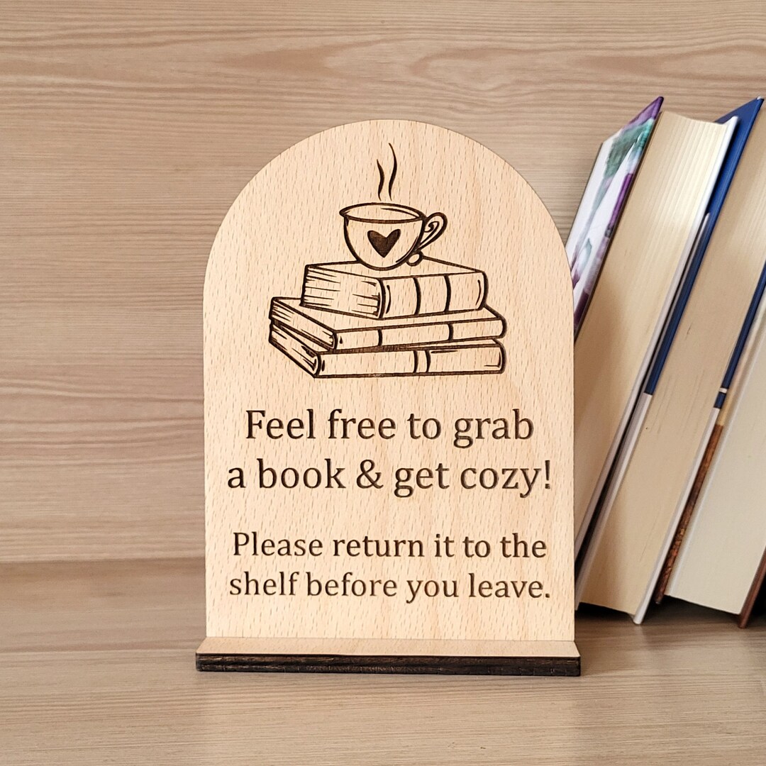 Custom Library Sign Perfect Book Lover Gift, Bookshelf Decor, Little ...