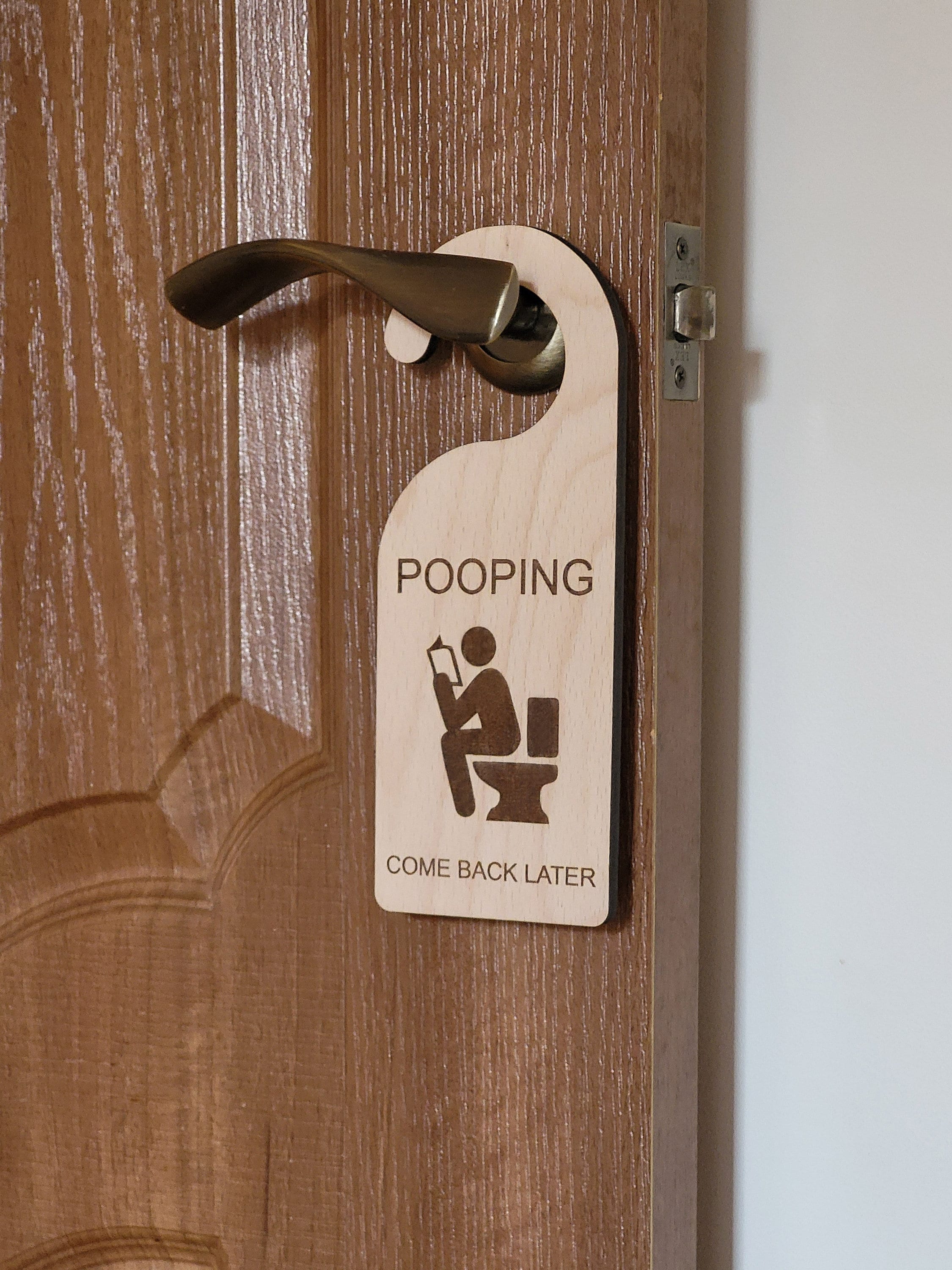Pooping Sign / Please Do Not Disturb / Pooping in Session / Custom Door ...