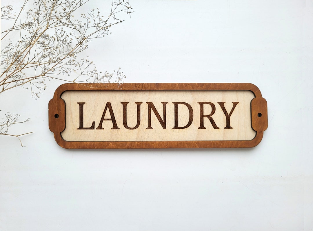 Laundry Door Sign / Door Plaque / Vintage Sign / Door Topper / Home ...