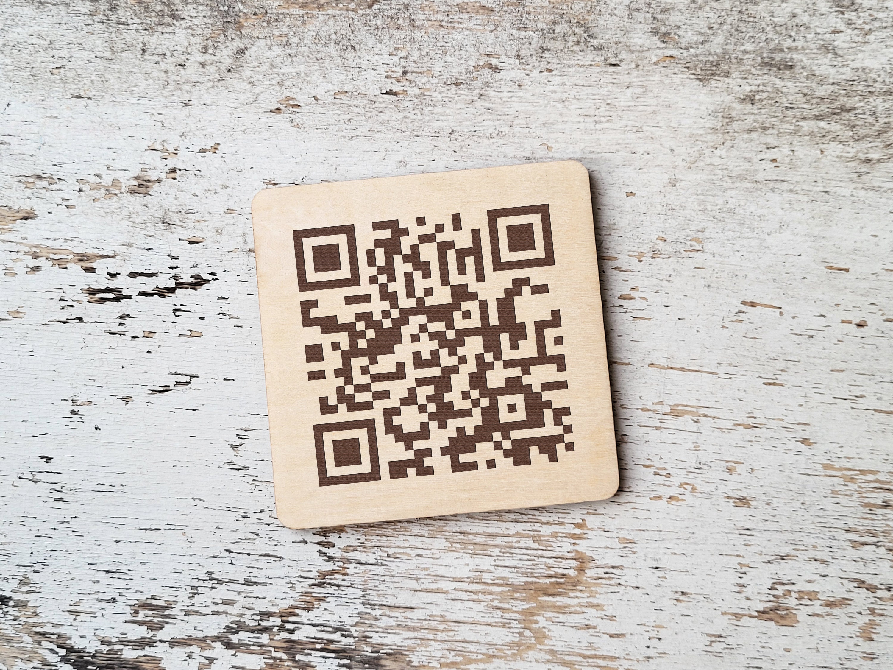 Custom QR Code Sign / Engraved Qr Code Coaster / QR Menu / Menu Sign ...
