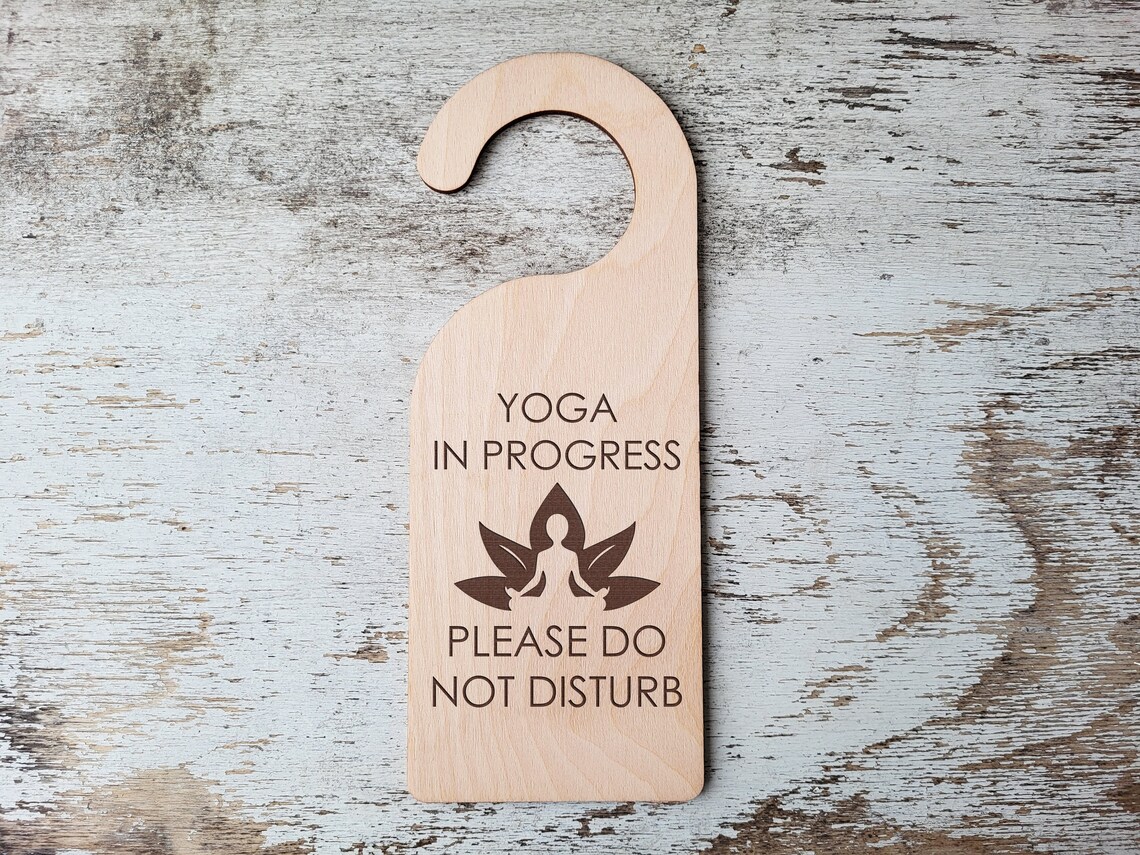 Yoga in Progress Please Do Not Disturb / Custom Door Hanger ...